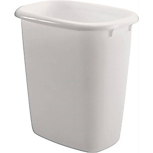 Rubbermaid FG295800WHT Vanity Wastebasket, 14.4-Quart, White