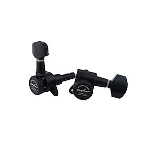 Guyker Guitar Locking Tuners (3L + 3R Handed) - 1:18 Lock String Tuning Key Pegs Machine Head with Hexagonal Handle Replacement for ST TL SG LP Style Electric, Folk or Acoustic Guitars - Black