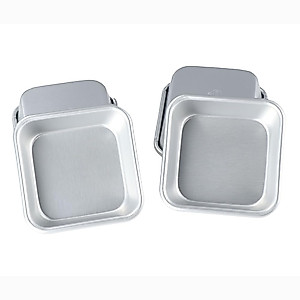 4Pcs 4 Inch Square Baking Cake Pan,Aluminum Alloy Nonstick Cake Mould One-piece Construction Baking Mould Bakeware Pan for Bread Sponge Cake