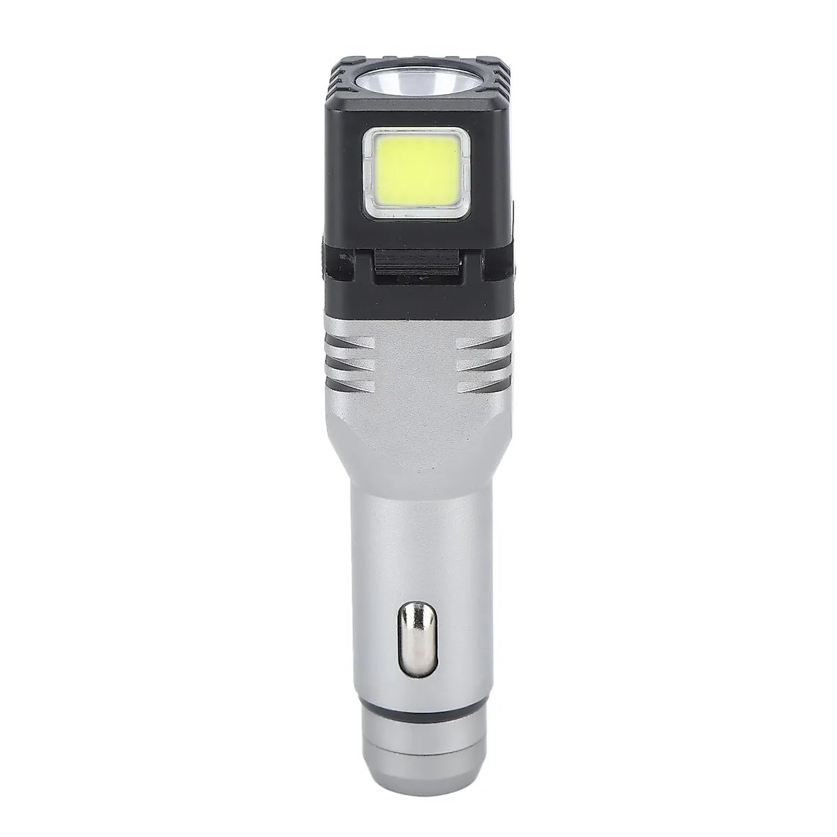 Jopwkuin Car Charged Emergency Torch, Emergency Automobile Tool Handheld Dual Light Source with Window Breaker for Vehicle (Single Light)