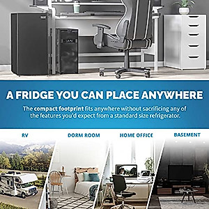 NewAir 3.3 Cu.Ft Black Mini Fridge | Adjustable Shelves and Reversible Door | Small Refrigerator,Dorm Refrigerators,Compact Refrigerator, Energy Efficient