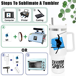 Amgkonp 2 Pack 40oz Stainless Steel Insulated Travel Cup with Handle and Straw, Sublimation Tumbler Blanks for DIY Gift