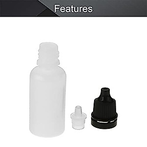 Othmro 0.5oz PE Lab Eye Plastic Dropper Bottles 20pcs, 15ml Squeezable Eye Liquid Dropper Thin Mouth Via of Liquid Sample Seal Storage Bottle with Childproof Black Cap