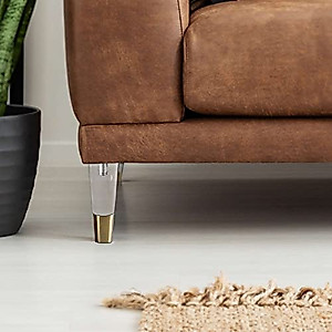 WEKIS Acrylic Furniture Legs 4 Inch Set of 4, Modern Clear Crystal Heavy Duty Furniture Replacement Legs for Sofa, Bench, Couch, Cabinet, TV Stand, Chair, Dresser