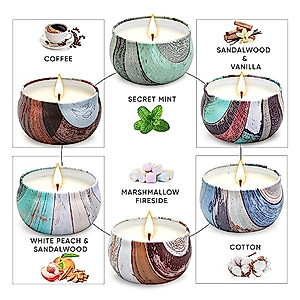 Candles Gifts Set, 6 Pack 2.5oz 20H Burning Scented Candles for Home, Aromatherapy Candle, Birthday Gifts for Women with Wooden Box, Soy Candle Gift Set for Thank You Gifts, Thanksgiving, Christmas