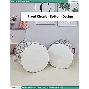 FANKANG 2 Packs Round Storage Basket Bins Collapsible Fabric Shelf Organizer for Storing Makeup, Baby Toys,Books, Office Supplies, etc（2-White Magic Cube）