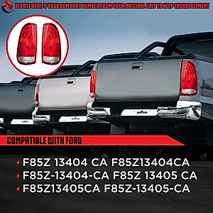 RAREELECTRICAL New Tail Light Pair Compatible With Ford F250 F350 Super Duty 99-07 Fo2801117 F85z 13404 Ca F85z13405ca F85z-13405-Ca F85z13404ca F85z-13404-Ca Fo2800117 F85z 13405 Ca