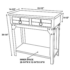 Powell Furniture Calypso Small Hall Console