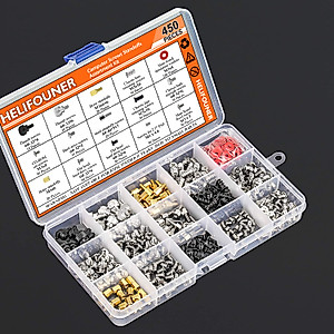 HELIFOUNER 450 Pieces Computer Standoffs Spacer Screws Assortment Kit for Hard Drive Computer Case Motherboard Fan Power Graphics