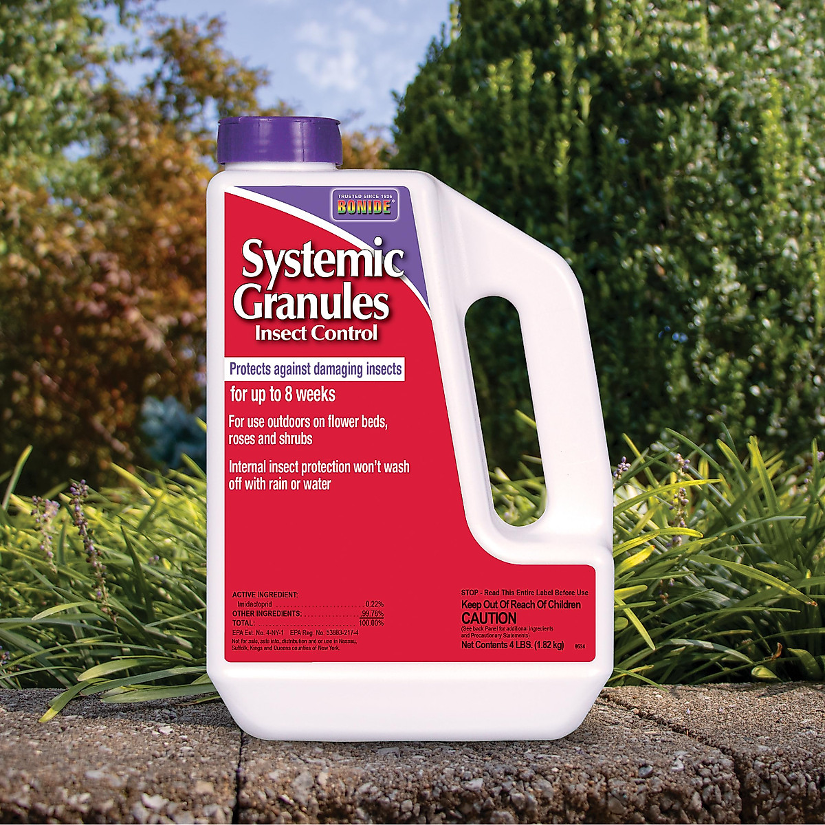 Bonide Insect Control Systemic Granules, 4 lbs. Ready-to-Use Water Resistant Long Lasting Protection Outdoor Use