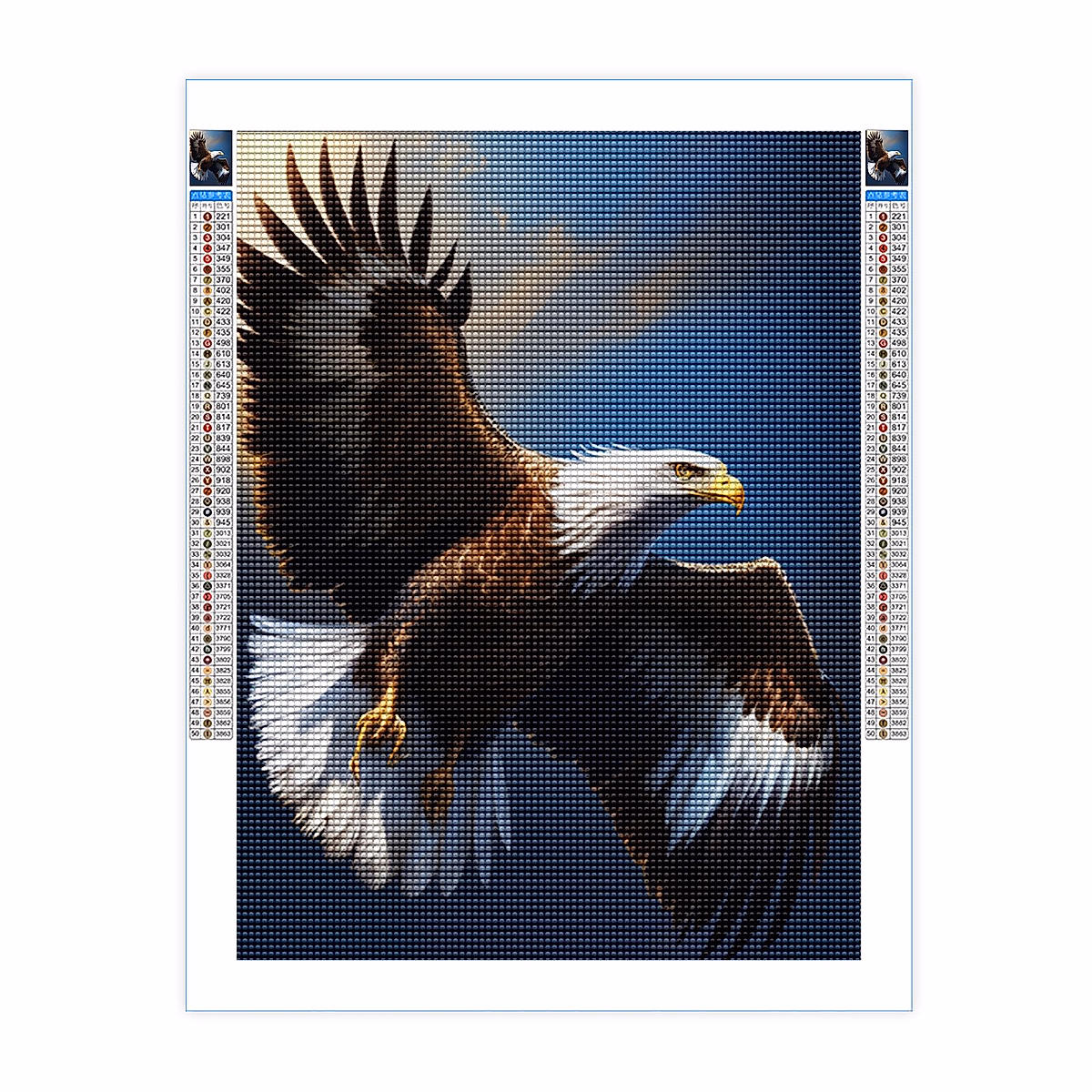 5D DIY Diamond Painting Kits Full Drill,Diamond Painting Kits Art,Animal Diamond Art, Handsome Eagle Diamond Painting Craft for Home Office Wall Decor 8x12 inch