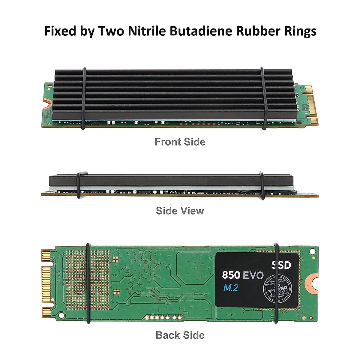2 Pack PCIe NVMe M.2 SSD Heatsinks Cooler with Nano Silicone Thermal Pad