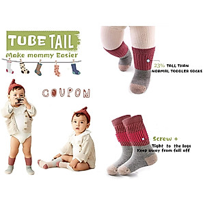 TTIZZY Toddler Baby Girls Boys Socks - Cotton Crew Socks for Baby Gifts Pack (Yellow, 3-12months)