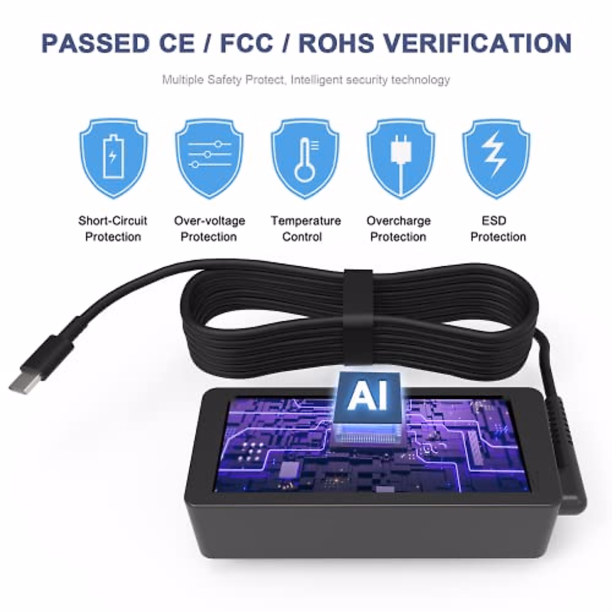 65W 45W USB C Laptop Charger for Lenovo Thinkpad Charger - Lenovo T480 T480s T490 T580 Charger T490s T580s T590 X1 T570 E480 E580 E485 E585 E490 E590 L480 L580 X280 X380 X390 X395 Power Cord Adapter