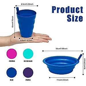 Klickpick Home Cereal Bowls with Straws and Kids Straw Cups - Set of 4 Bowls with Straws for Kids, and 4 Straw Cups for Kids BPA Free Dishwasher Safe Great for Kids and Toddlers