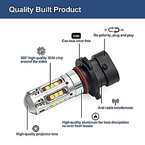 NSLUMO 9005XS HB3A LED Headlight Bulbs for Vol'vo V70 V70 XC C70 S60 VW Phaeton Pors'che GT Super Bright 50W 6500K Xenon White 9005XSLL P22d High Beam Replacement Bulb Kits