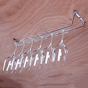 Tuliptown Stainless Steel Wine Glass Hanger Rack, Wall Mounted Wine Rack, Under Cabinet Stemware Rack for Bar or Kitchen Chrome Finish (13 Inch)