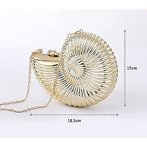 QZUnique Conch Crossbody Shoulder Bag Chain Strap Handbags Acrylic Women Fashion Evening Clutch Purse