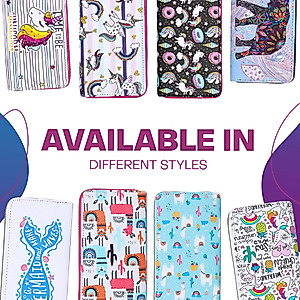 Rave Envy Llama Zipper Wallet for Women - I Love You Llama Multi-Purpose Pink Designer Cute Wallet with Animal Print - Multi-pocket Long Hand Purse for Kids & Teen Girls