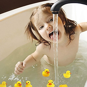 CICITOYWO Yellow Rubber Ducks, 30pcs Preschool Small Bath Toys Bathtub Floating Squeaky Duckies Gift for Baby Shower Infants Kids Toddler Party Decoration (Small)