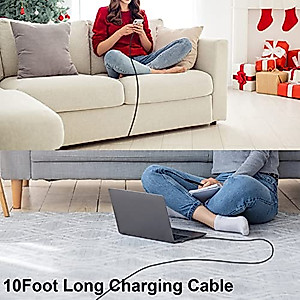 Deegotech USB-C to USB-C Fast Charging Cable 10ft Pack of 2 [60W 3.1A] Nylon Braided Fast Charger Compatible with MacBook Pro/Air, iPad/Pro/Air/Mini, Sumsung Galaxy and More Devices with USB-C Port