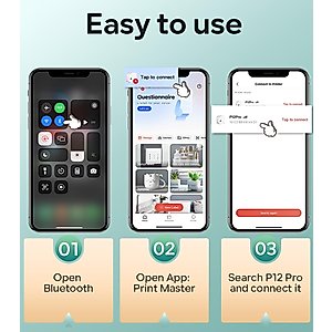 Phomemo P12 PRO Label Maker, Label Maker Machine with Tape, Mini Thermal Label Printer for Labeling Home Office, Bluetooth Label Maker Handheld Labeler Rechargeable for Organization, for Phone & Pad