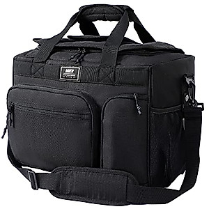 MIER 30L Extra Large Soft Cooler Bag with Bottle Opener for Camping Beach BBQ Grocery Golf Leakproof Picnic Lunch Bag, Collapsible, Top Flip Lid, 45Can (Black)