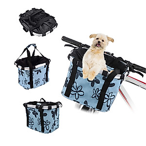 Lixada Dog Bike Basket Bicycle Handlebar Front Basket Small Dog Bike Basket FrontAdult Bike Basket