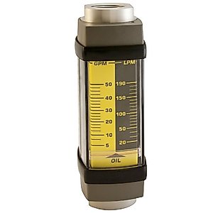 Hedland H761A-050 Flowmeter, Aluminum, For Use With Oil and Petroleum Fluids, 5 - 50 gpm Flow Range, 1" NPT Female