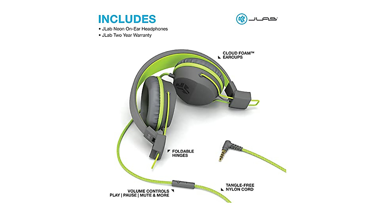 JLab Audio Neon Headphones - Feather Light Comfort