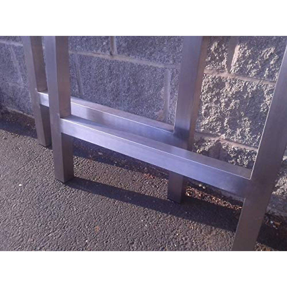 Brushed Stainless Table Legs, H-Frame Style - Any Size