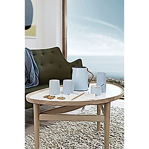 Stelton Emma Vacuum Tea Jug - Plastic Insulated Teapot with Lid & Stainless Steel Thermal Insert for Hot Beverage - Modern Design, Smart Built-in Infuser Filter, Beechwood Handle - 1 Litre (White)