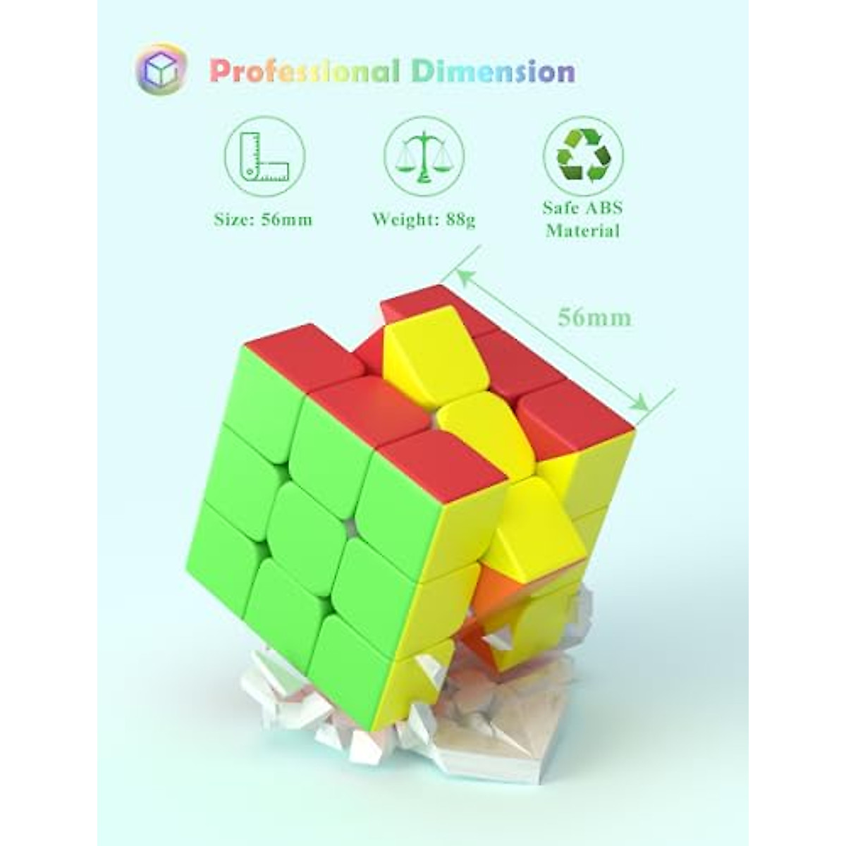 Speed Cube: Roxenda Profession 3x3x3 Speed Cube - Fast Smooth Turning - Solid Durable & Stickerless Frosted, Best 3D Puzzle Magic Toy - Turns Quicker Than Original