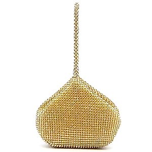 Like Dreams Women Small Evening Rhinestone Party Purse Wrislet Handle Formal Wedding Clutch (Gold)