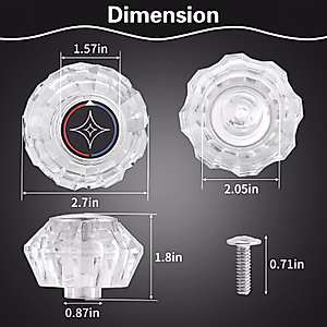 LavishStream Shower Knob Replacement for Price Pfister Shower Handle 940-240 One-Handle Tub Kit Clear Acrylic