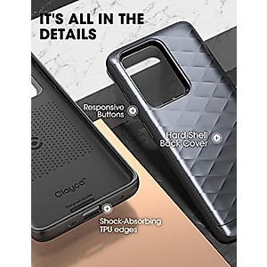 Galaxy S20 Ultra Case, Clayco [Argos Series] Premium Hybrid Protective Wallet Case for Samsung Galaxy S20 Ultra (Built-in Credit Card/ID Card Slot) (Black)