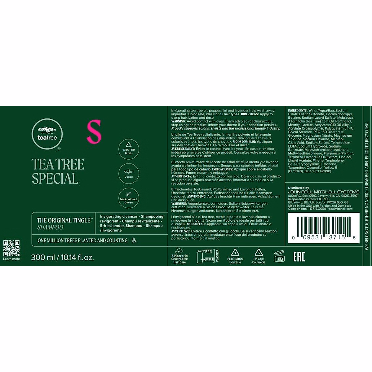 Tea Tree Special Shampoo Deep Cleans, Refreshes Scalp and Tea Tree Special Conditioner, Detangles, Smooths + Softens, For All Hair Types, 10.14 fl oz, Set