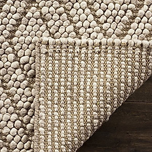 SAFAVIEH Natura Collection Area Rug - 9' x 12', Beige, Handmade Wool, Ideal for High Traffic Areas in Living Room, Bedroom (NAT623B)