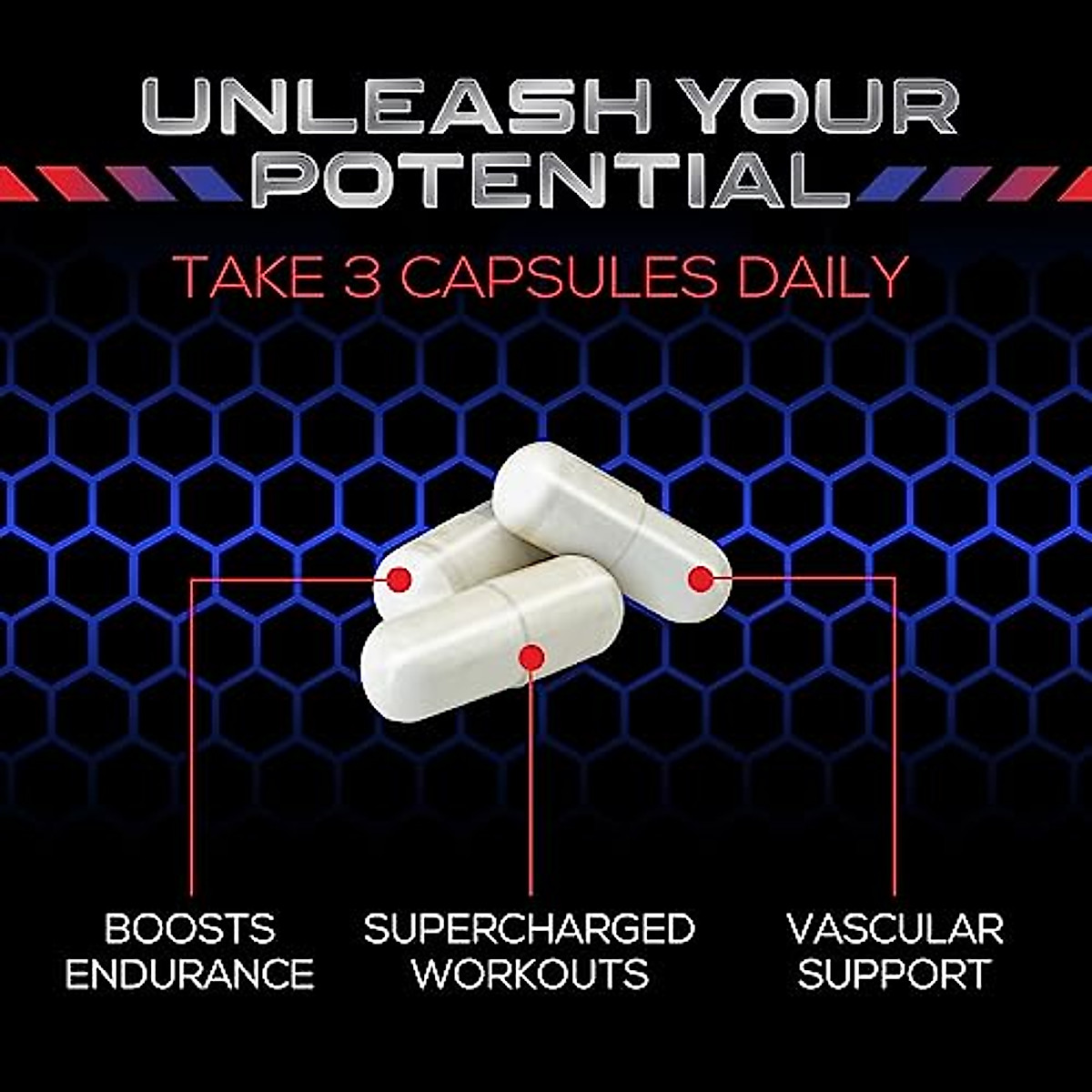 Extra Strength Nitric Oxide Supplement L Arginine 3X Strength - Citrulline Malate, AAKG, Beta Alanine - Premium Muscle Supporting Nitric Oxide Booster for Strength & Energy Supplements - 240 Capsules