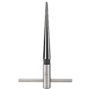 YaeKoo 2 pcs Tapered Reamer T Handle 6 Fluted Chamfer Bridge Pin Hole Hand Held Reamer Sizes 1/8"-1/2" (3-13mm) & 5''-5/8'' (5-16mm) Handle Drilling Tools