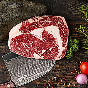 Handmade Forged Kitchen Butcher Knife Serbian Chef Knife Full Tang With Knife Stone Grinder