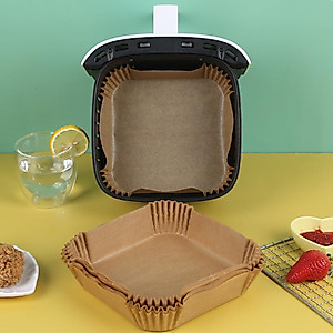 Air Fryer Parchment Paper,100PCS Square Air Fryer Disposable Paper Liner,Non-Stick Air Fryer Protectors Baking Paper (7.9inch-100pcs)