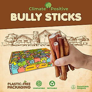 Makondo Pets Bully Sticks 100% Natural Beef Dog Chews, 6” Premium Quality Healthy Dog Treats for Training Suitable for Puppies & Adults, Zero Filler or Preservatives 12Pcs 340g
