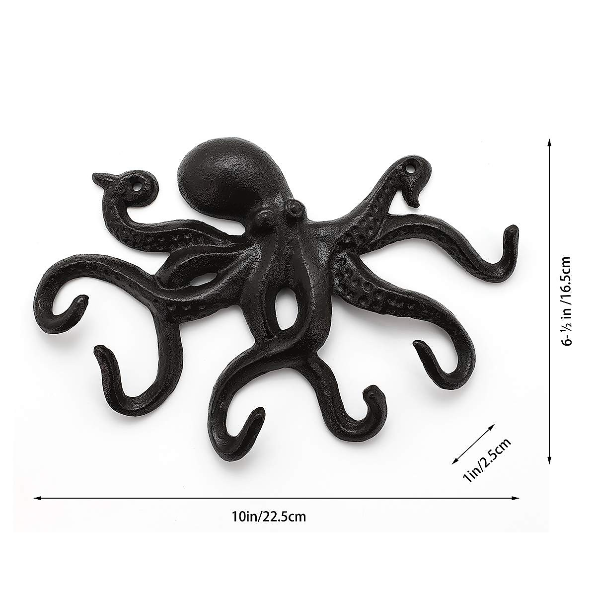 ChasBete Key Holder for Wall, Octopus Coat Hooks Wall Mounted Towel Hooks, Heavy Duty Wall Hooks Decorative with 6 arms