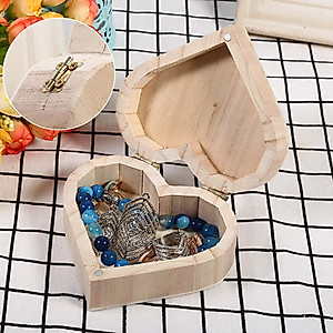 Heart-shaped Wooden Box, New Lovely Wooden Heart-shaped Jewelry Storage Box Packaging Carrying Case Craft Decoration Hot for Packaging Jewelry, Small Gifts