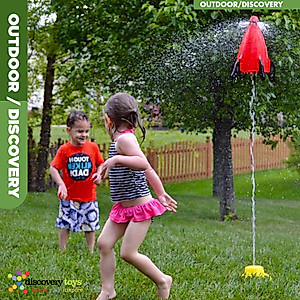 Discovery Toys Hydro Launch Water Rocket Outdoor Sprinkler Toy | Kid Powered Learning | STEM Educational Toy Learning & Childhood Development 5 Years and Up | Summer Toy