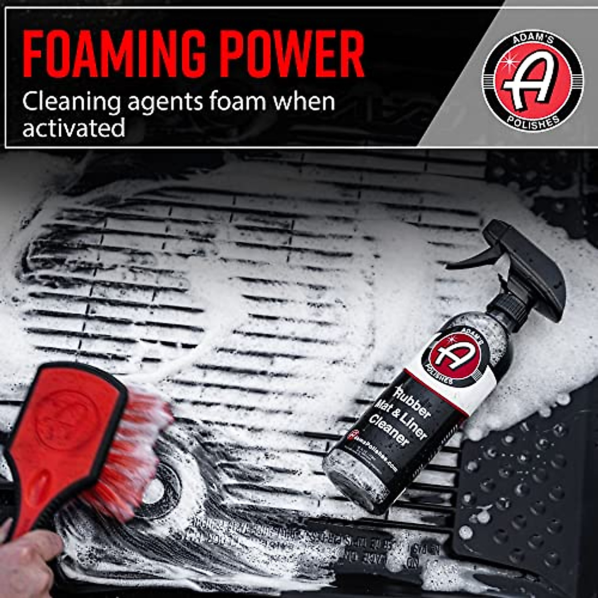 Adam's Rubber Mat & Liner Cleaner 16oz – Protectant & Rubber Floor Mat Cleaning Solution for Car Detailing | Deep Cleans & Restores Mats, Truck Bed Cargo Liners, Trunk Mat Accessories & More