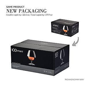 Krosno Brandy Cognac Snifter Glasses | Set of 6 | 18.6 oz | Harmony Collection | Perfect for Home Restaurants and Parties | Dishwasher Safe | Gift Idea | Made in Europe