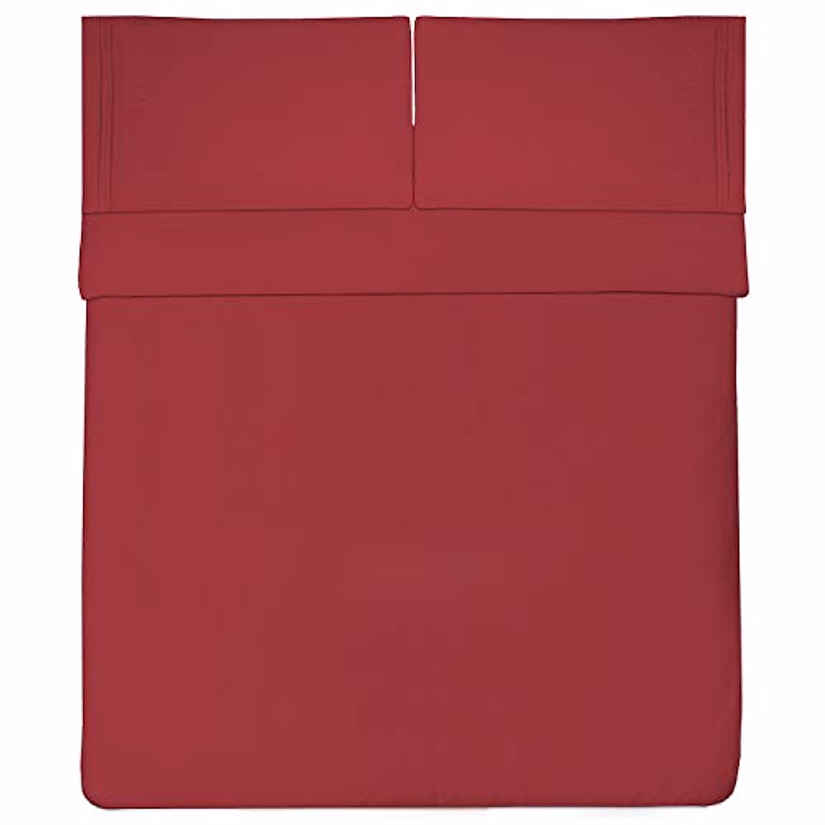 Split King Sheets - Breathable Luxury Sheets with Full Elastic & Secure Corner Straps Built In - 1800 Supreme Collection Extra Soft Deep Pocket Bedding Set, Sheet Set, Split King Size, Burgundy