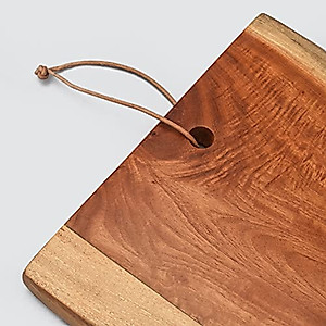 My Savory Table Hand Crafted Live Edge Acacia Wood Cutting Board, Wooden Chopping Board for Professional and Home Kitchen Use, 20 x 11 Inch